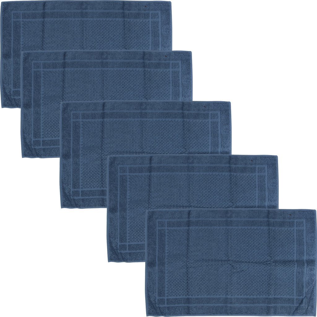 Kit 5 Toalha de Piso Atlântica Studio A 100% Algodão 50x80 Azul Estelar ...