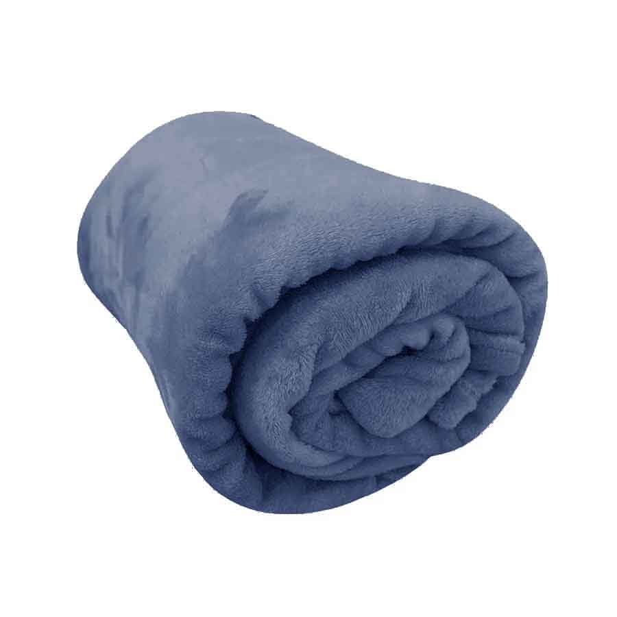 Mantas de Microfibra LISA Dyuri casal 180x200 - Azul | MadeiraMadeira