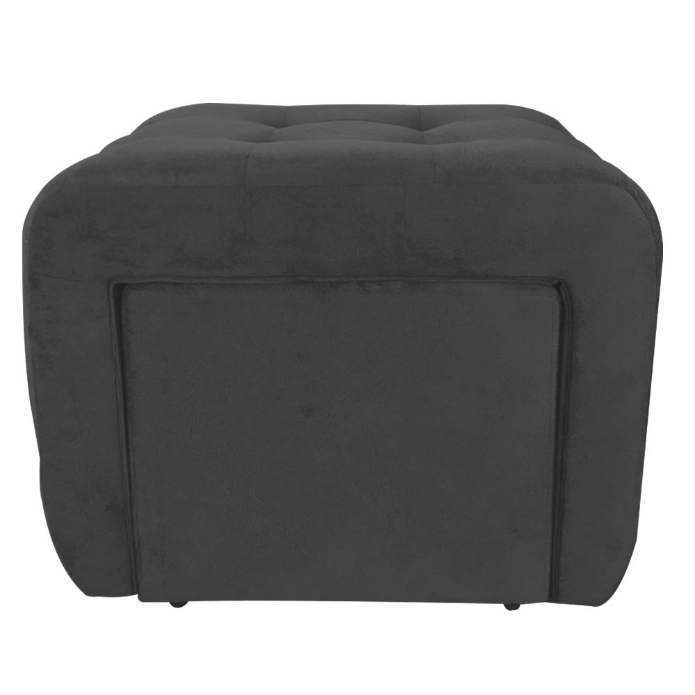 Puff 2 em 1 Brenda Suede Grafite - D'Classe Decor | MadeiraMadeira