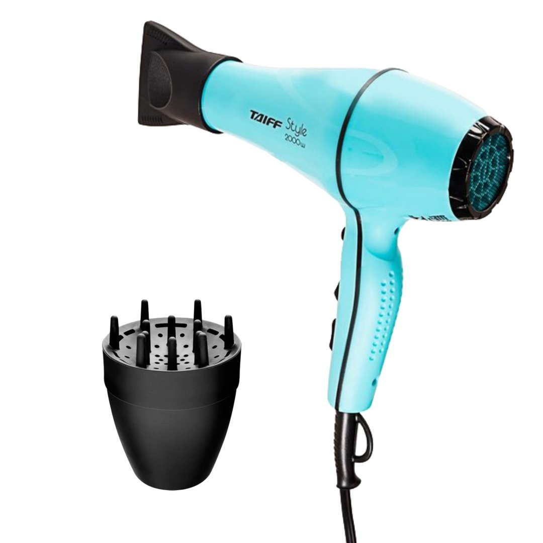 KIT TAIFF - SECADOR DE CABELO PROFISSIONAL STYLE AZUL 2000W TIFFANY ...