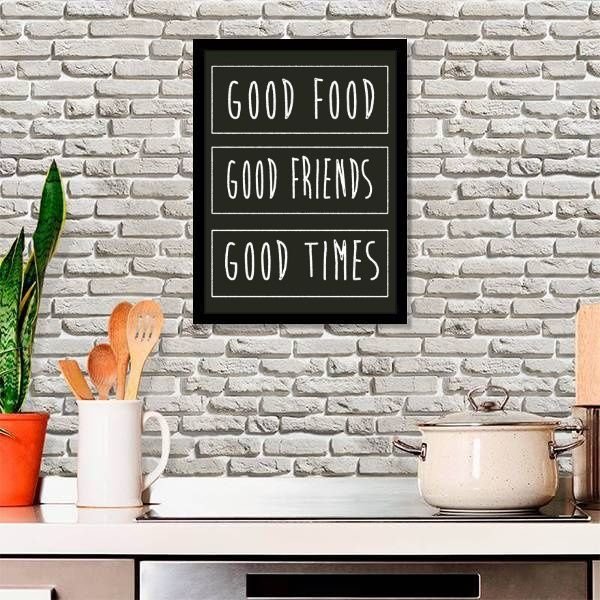 Quadro Decorativo para Cozinha Food e Friends 33x24cm - com Vidro ...