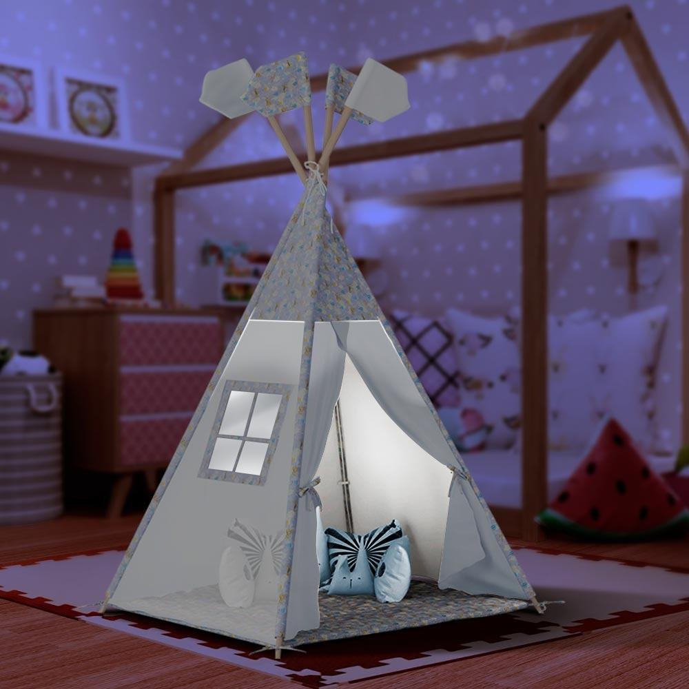 Barraca De Criança Com Led Alin Branco Shop JM | MadeiraMadeira