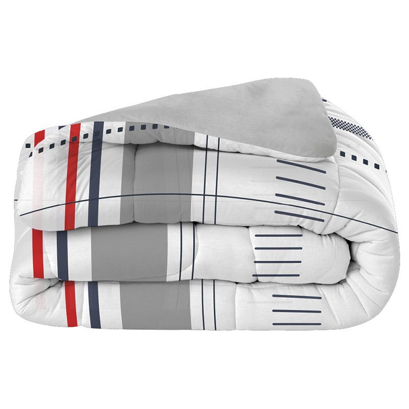 Edredom Tecebem Casal Malha Estampado Premium Eduardo 210mx240m Cinza ...