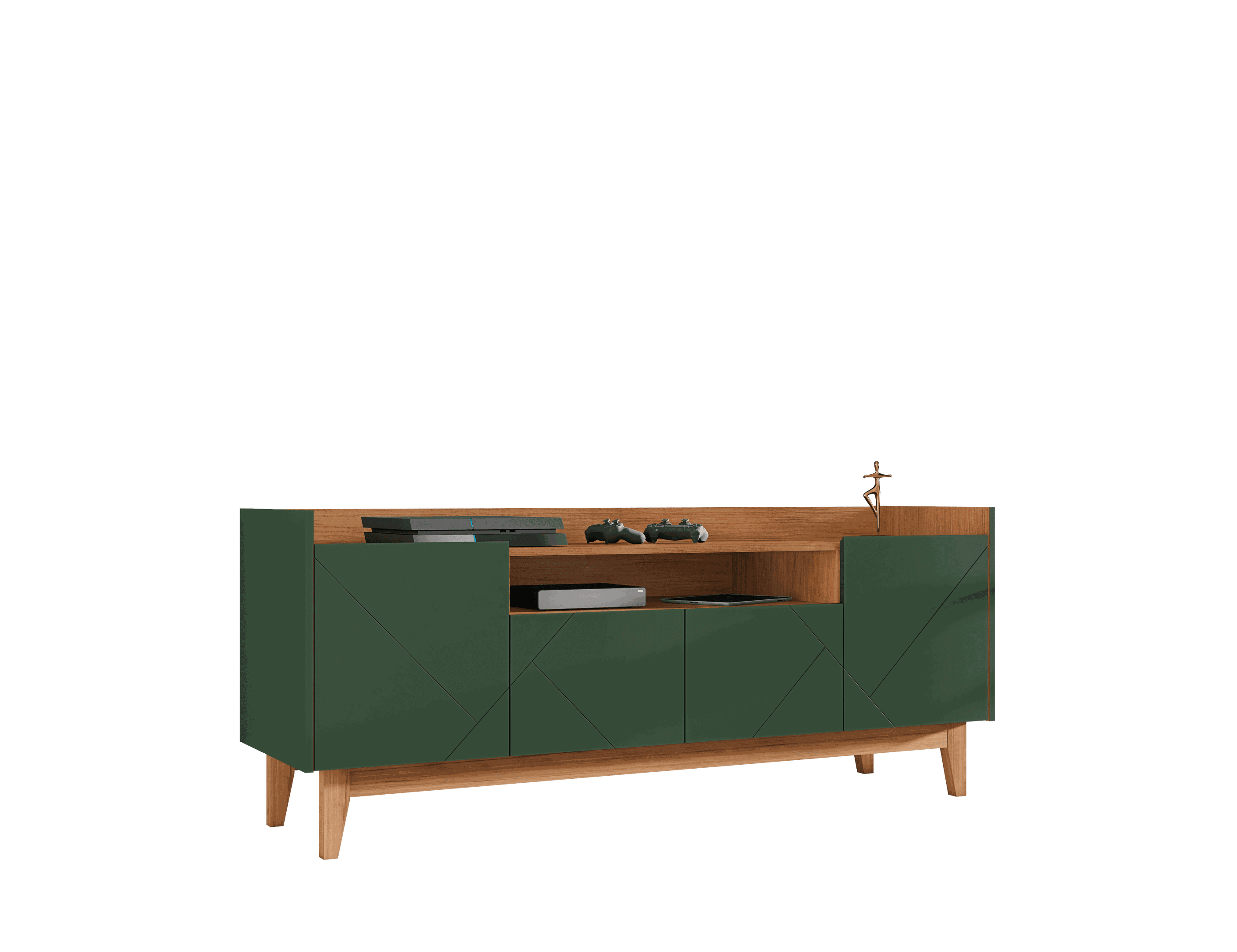 Rack Adria para Tv 60 Polegadas:Verde Oliva/Cedro | MadeiraMadeira