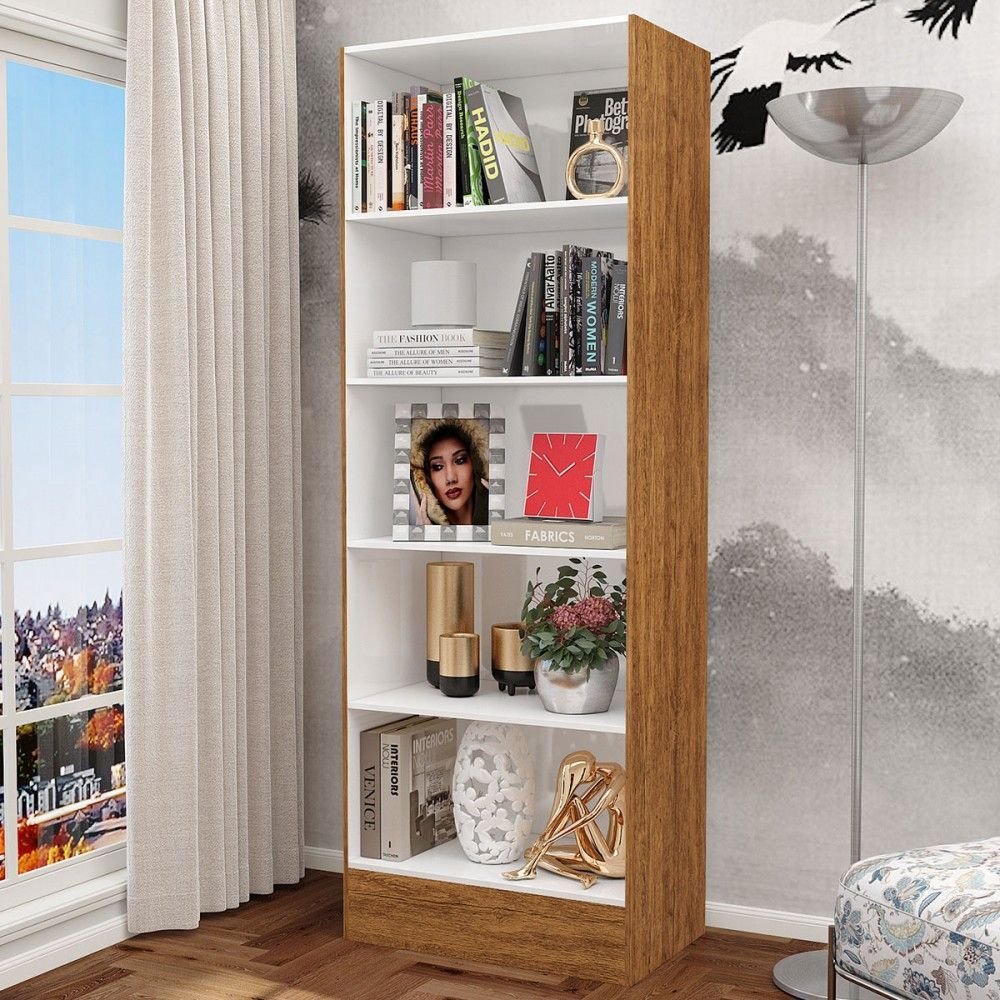 Estante para Livros Clarice 4 Prateleiras Cinamomo - Carioca Móveis ...