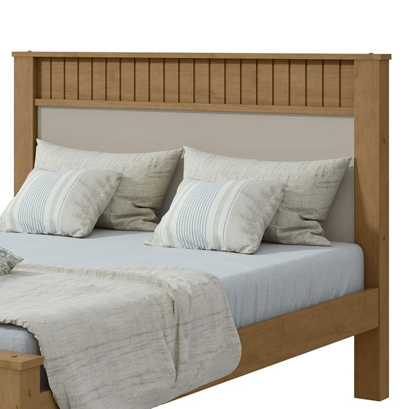 Cama Casal Athenas Color Flex Amêndoa/Off White - Móveis Lopas | MadeiraMadeira