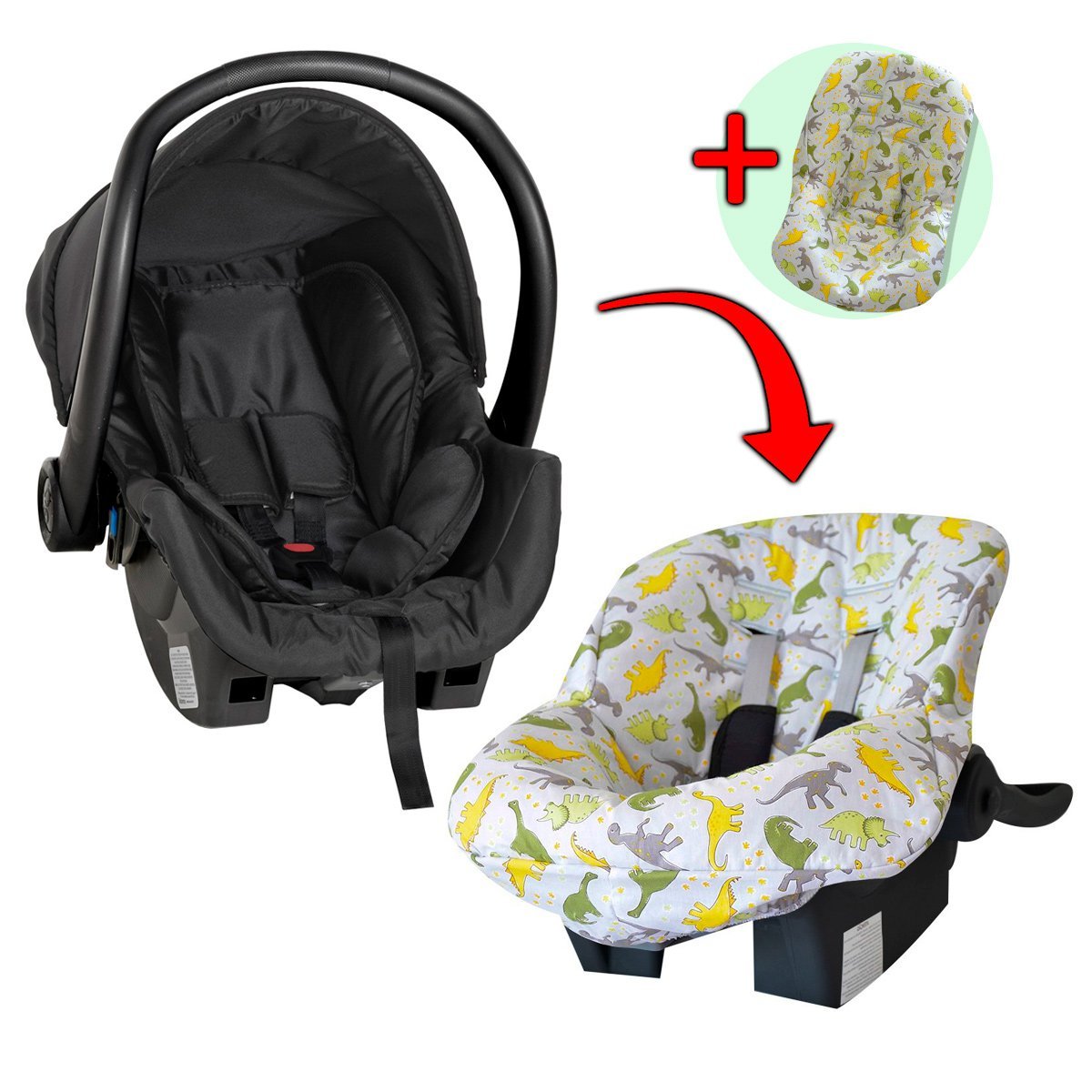 Kit Bebê Conforto Cocoon Galzerano + Capa Protetora Dinossauro ...