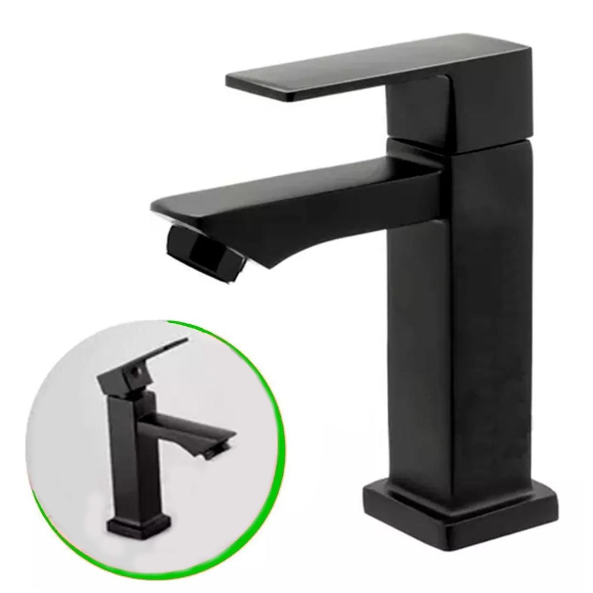 Torneira para Banheiro Lavabo ou Pia Preto Luxo 1/4 de Volta ...