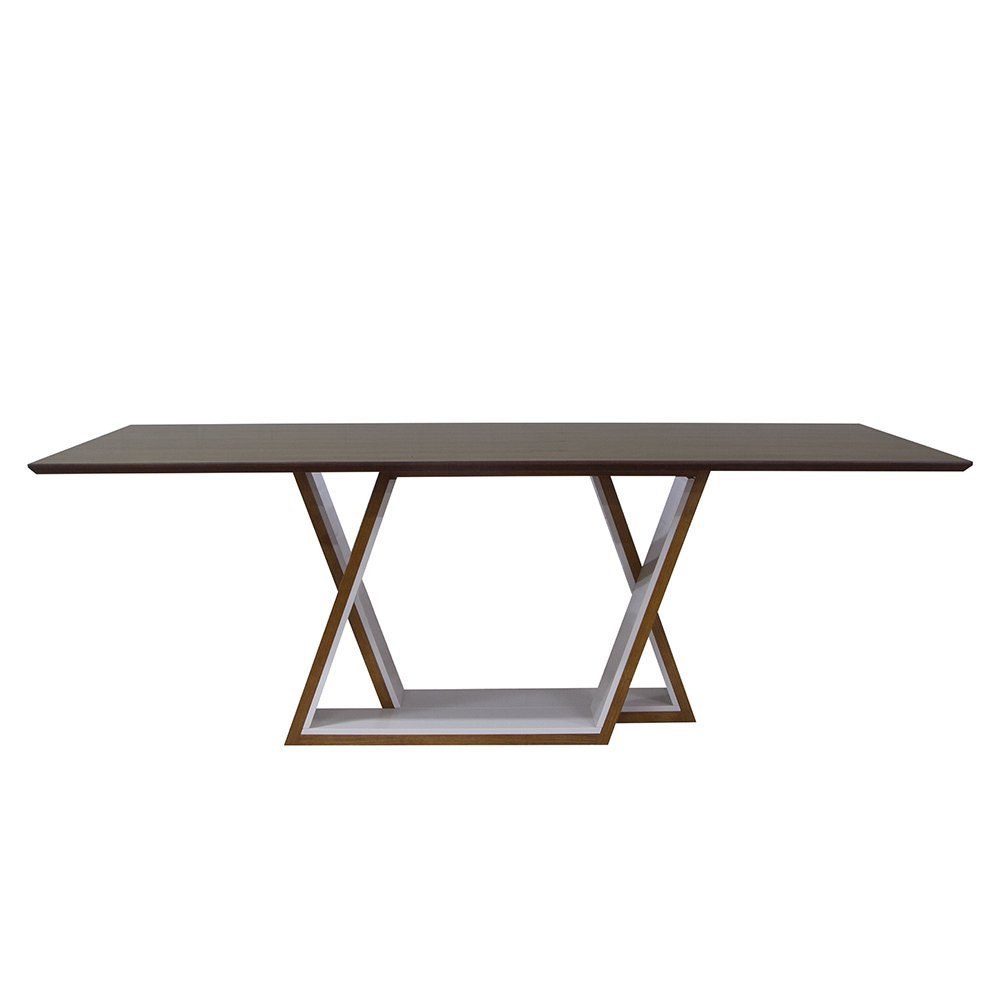 Mesa retangular em madeira Maciça de mdf laminado Lauren | MadeiraMadeira