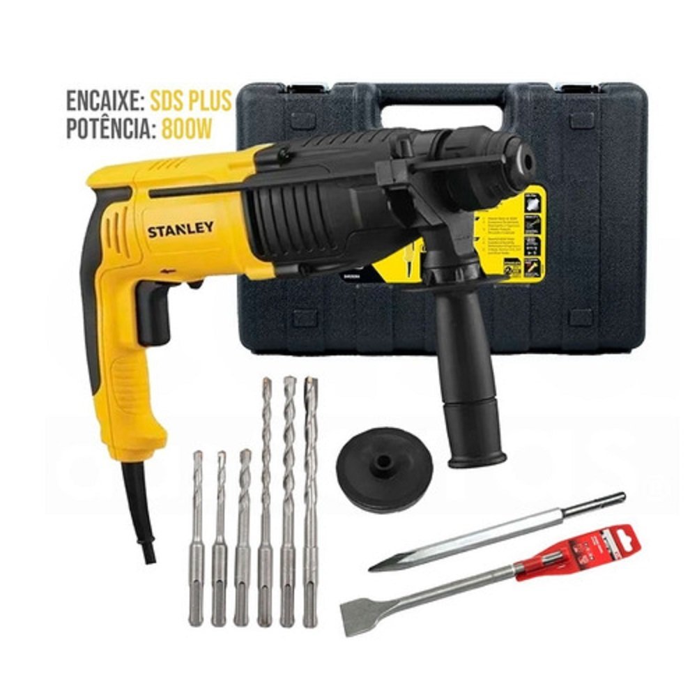 MARTELETE PERFURADOR ROMPEDOR 800W SHR263K STANLEY + KIT - 220V ...