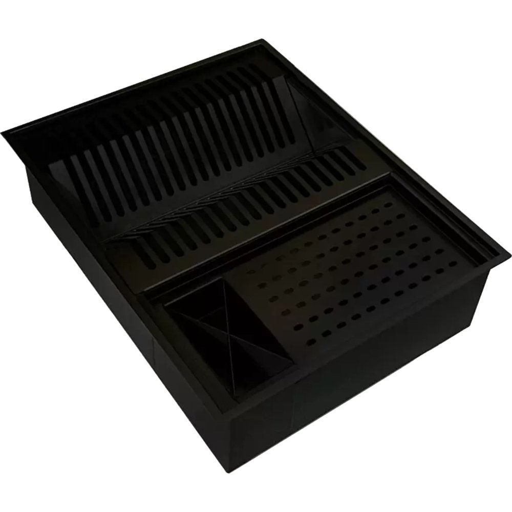 Calha Quadrada Canal Organizador Embutir Úmida Preta 50x40cm - Cal-010 ...