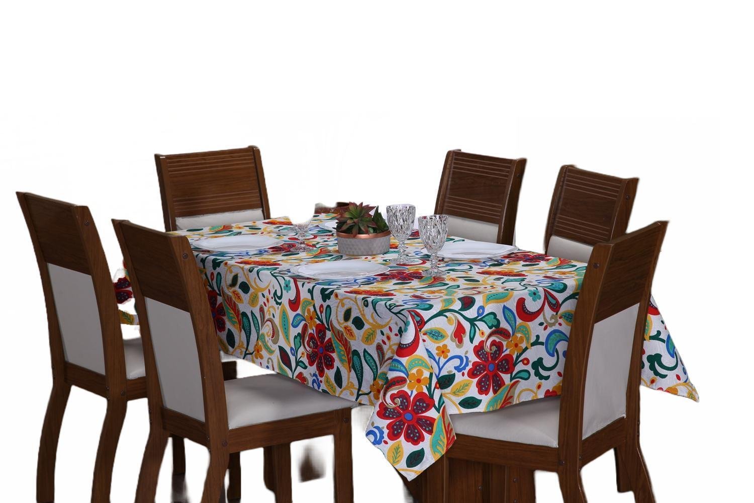 Toalha de Mesa Retangular Jacquard 4 Lugares - Flor Colorida ...