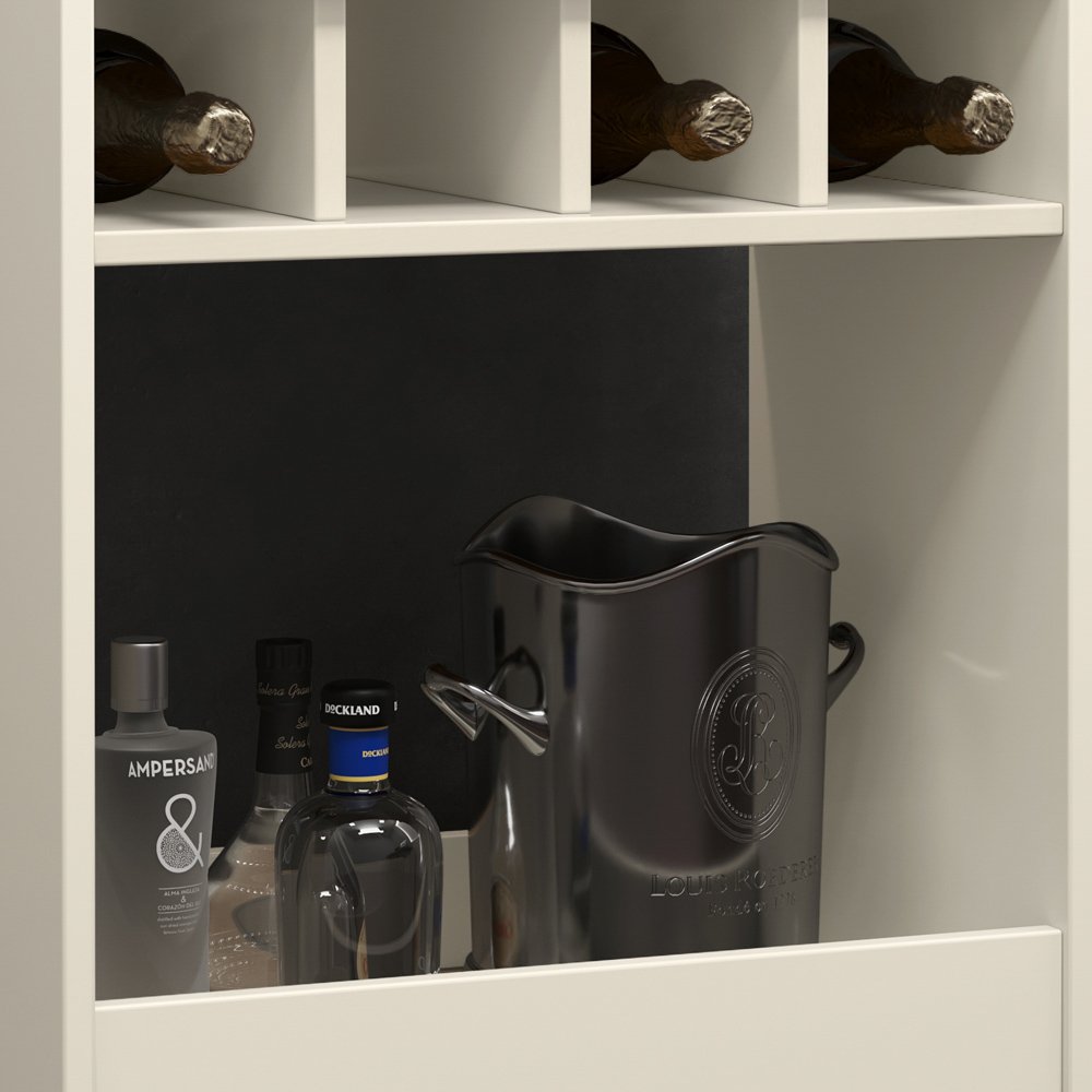 Mini Aparador Bar Para 4 Garrafas Luxo Royal Off White - LH Móveis ...