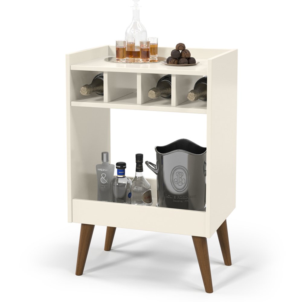Mini Aparador Bar Para 4 Garrafas Luxo Royal Off White - LH Móveis ...