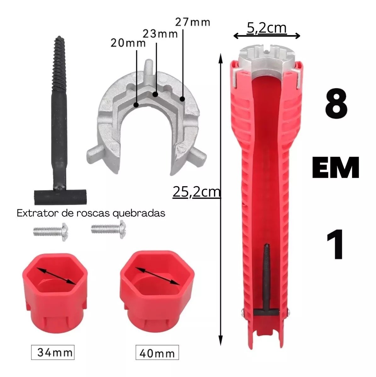 Chave Hidraulica Instalar Rosquear Trocar Pia Torneira Grifo ...