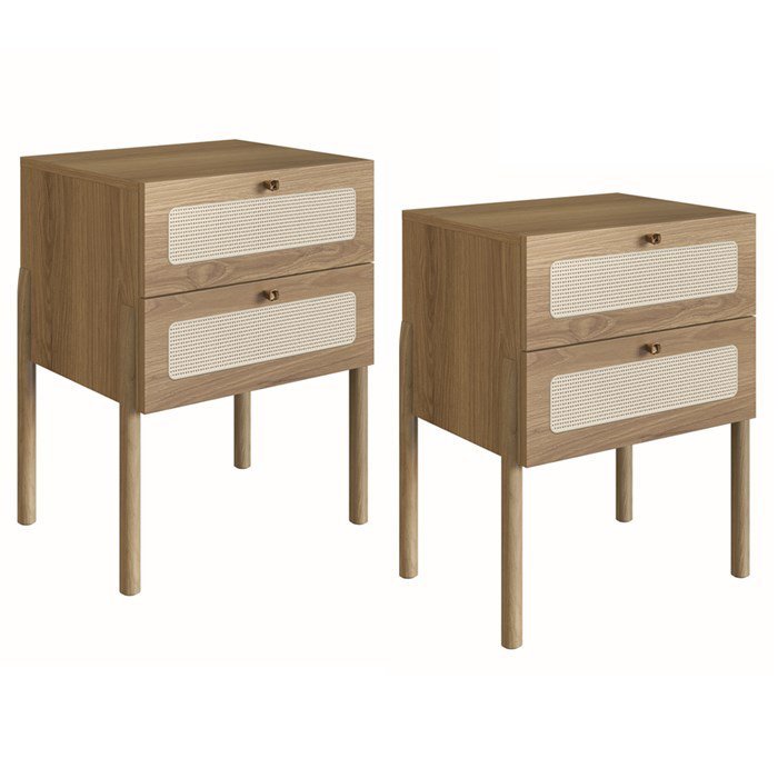 Kit 02 Mesas de Cabeceira Palhinha 27933 Linha Oslo Hanover Artesano ...