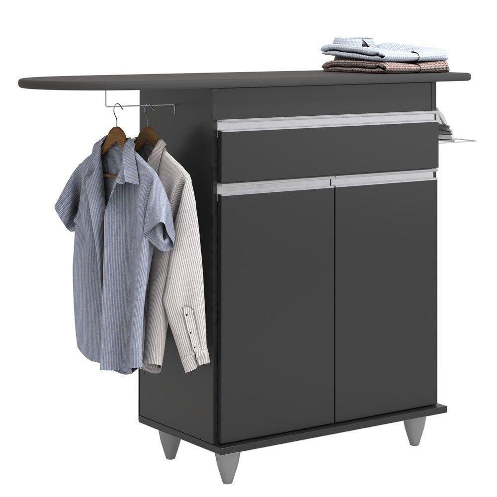 Tábua De Passar Com Balcão 2 Portas 1 Gaveta Larissa Preto | MadeiraMadeira