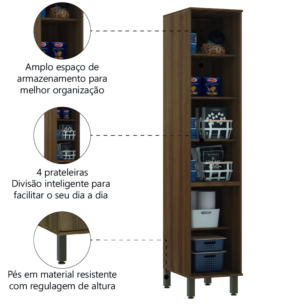 Armário de Cozinha Paneleiro 2 Portas Madeirado/areia Diana Luciane ...