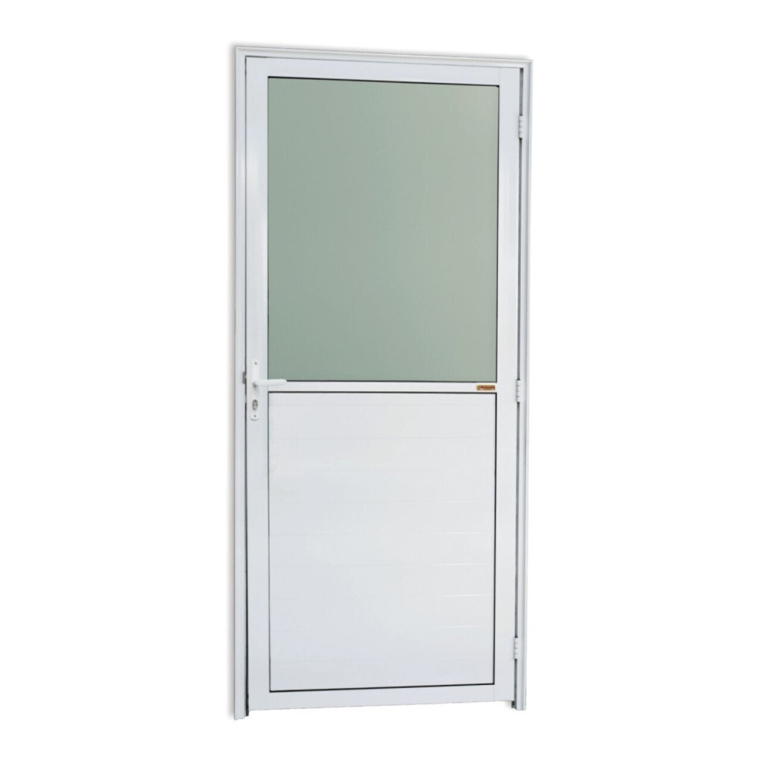 Porta de Alumínio Lambri e Vidro 210x90cm com Vidro Boreal Super Brimak ...