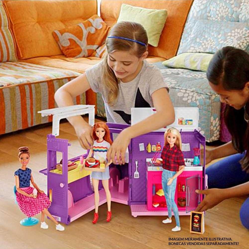 Veículo Barbie - Caminhão com Área Externa - Food Truck da Barbie ...