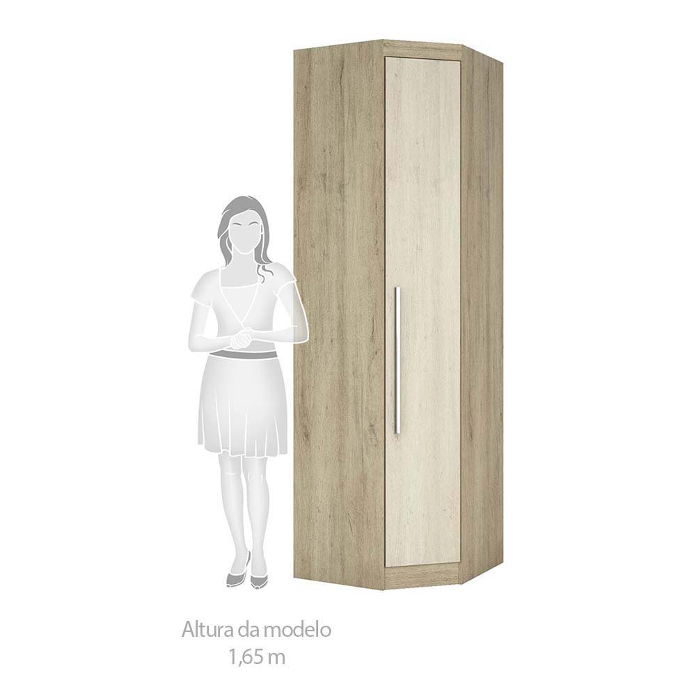 Guarda Roupa de Canto Solteiro 6 Portas 1 Gaveta com Cabeceira e ...
