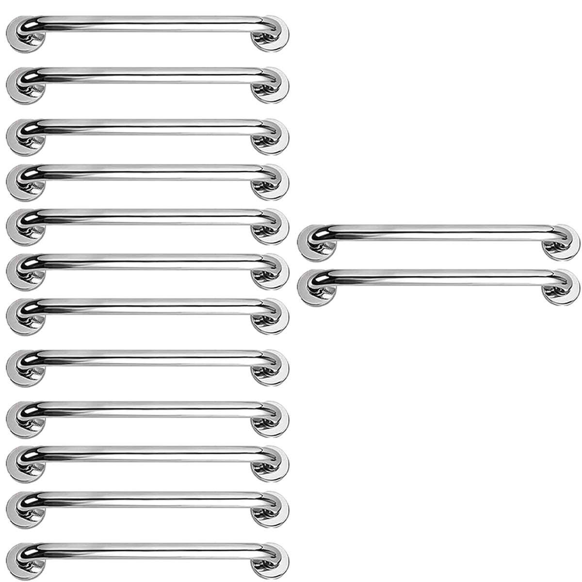 Barra Alça Apoio 50cm Aço Inox Kit 14 Uni Segurança Gestante Idoso Pcd ...