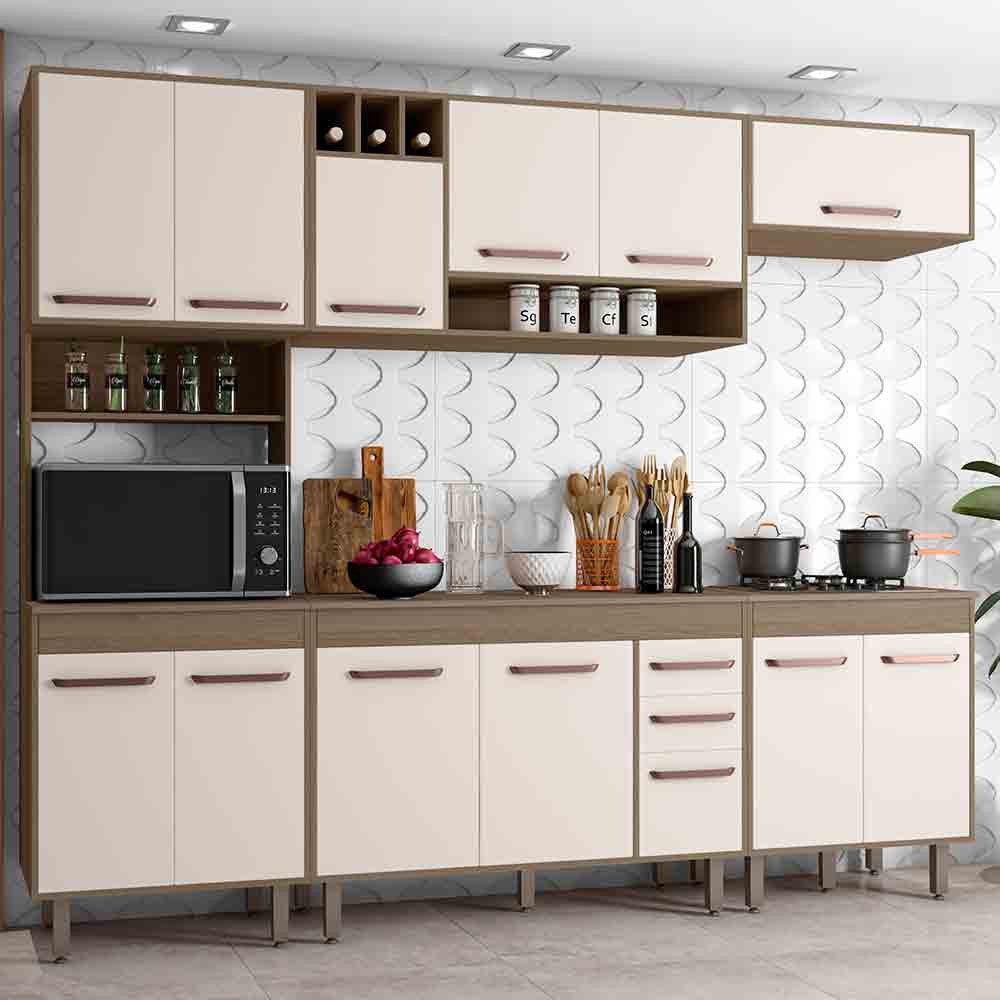 Cozinha Compacta 5 Peças, Balcão e Tampo Barcelona Poliman Móveis ...