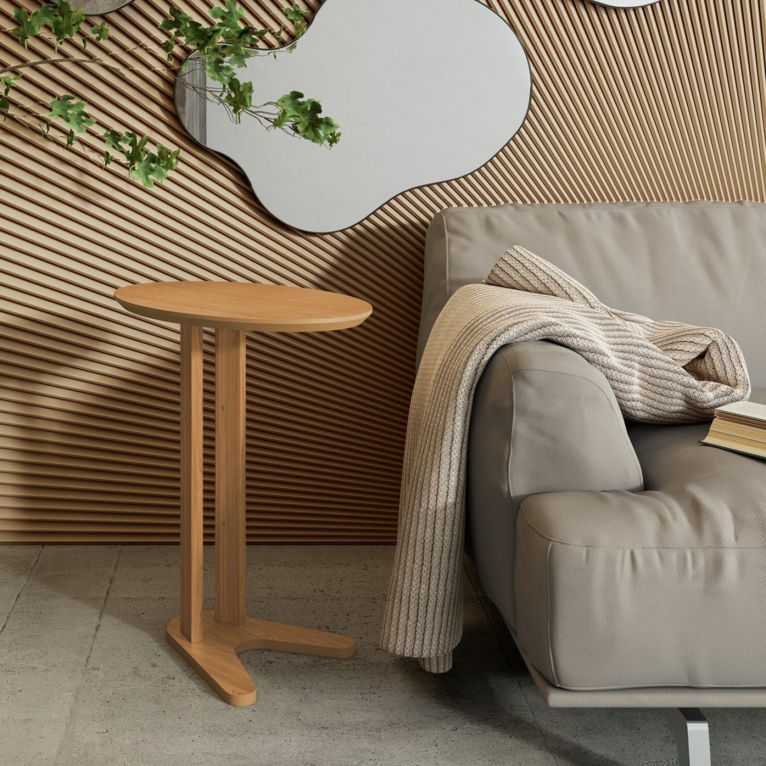 Mesa Lateral Oval 60cm Dalla Costa | MadeiraMadeira