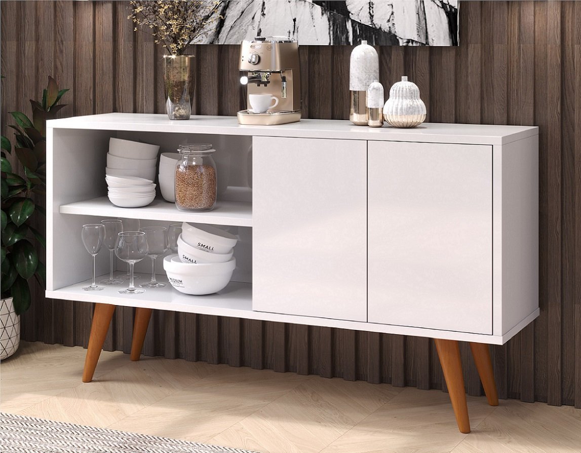 Buffet Armário C/ 4 Pés Retrô E 2 Portas P/ Sala De Estar | MadeiraMadeira