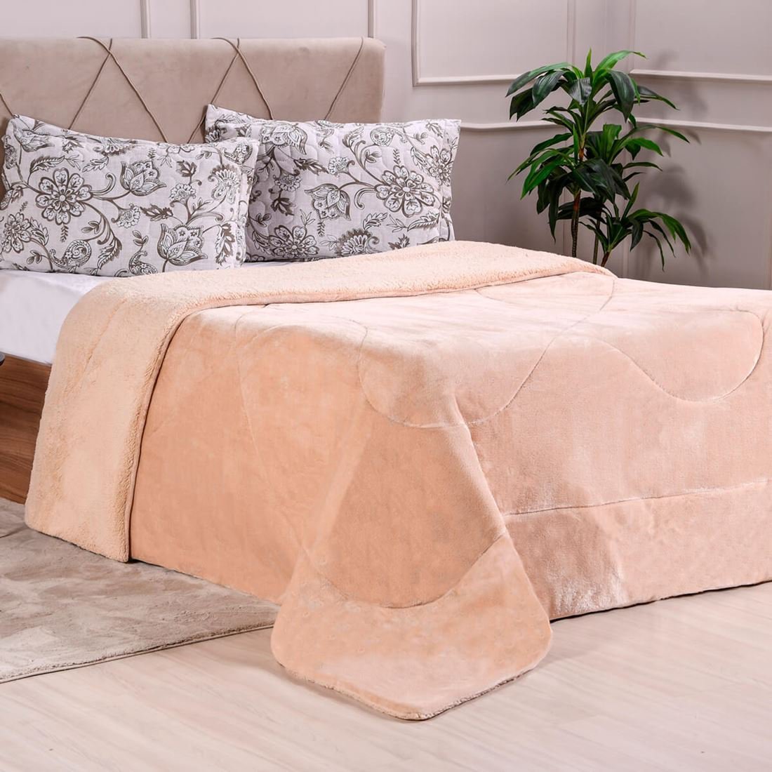 Edredom Sherpa Casal Dupla Face Fleece | MadeiraMadeira