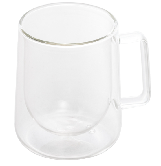 Cj 2 Xicaras Parede Dupla Vidro Borossilicato 300ml Wolff | MadeiraMadeira