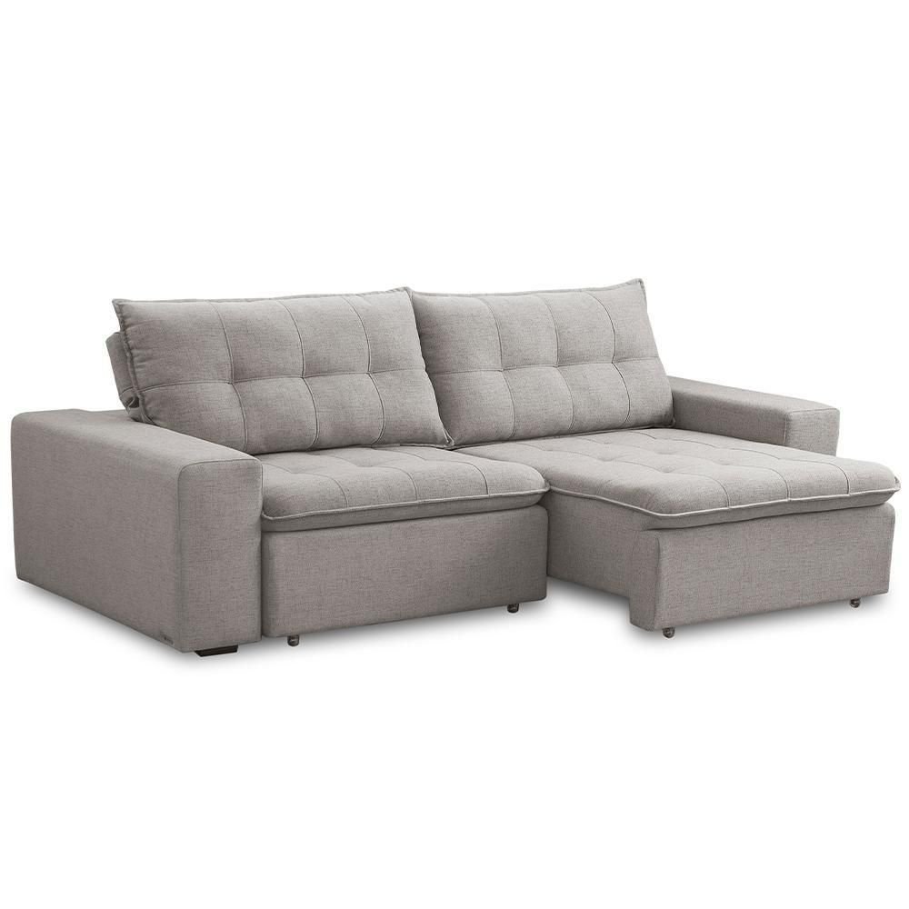 Sofá Retrátil Reclinável para Sala 3 Lugares 210cm Myriad F04 Linho ...