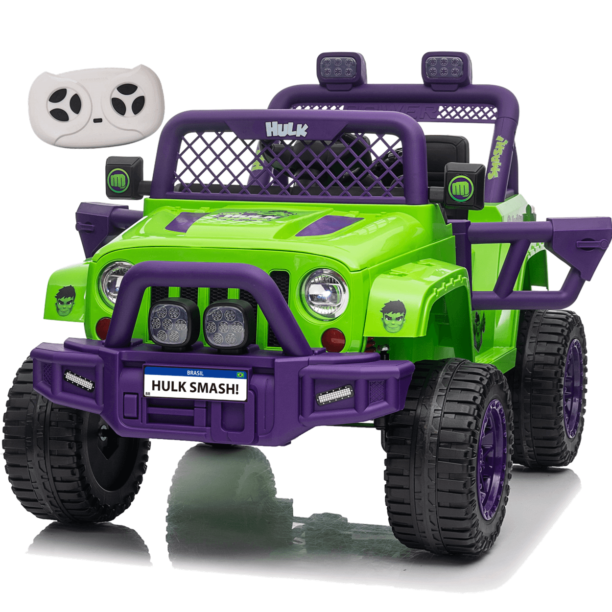 Carro Eletrico Jeep Wrangler Hulk Smash Zippy Toys 12v Controle ...