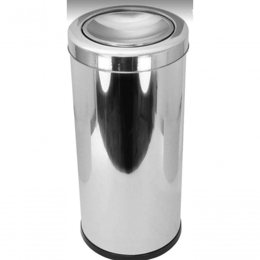 Lixeira em Aço Inox com Tampa Meia Esfera 50l Cinza | MadeiraMadeira