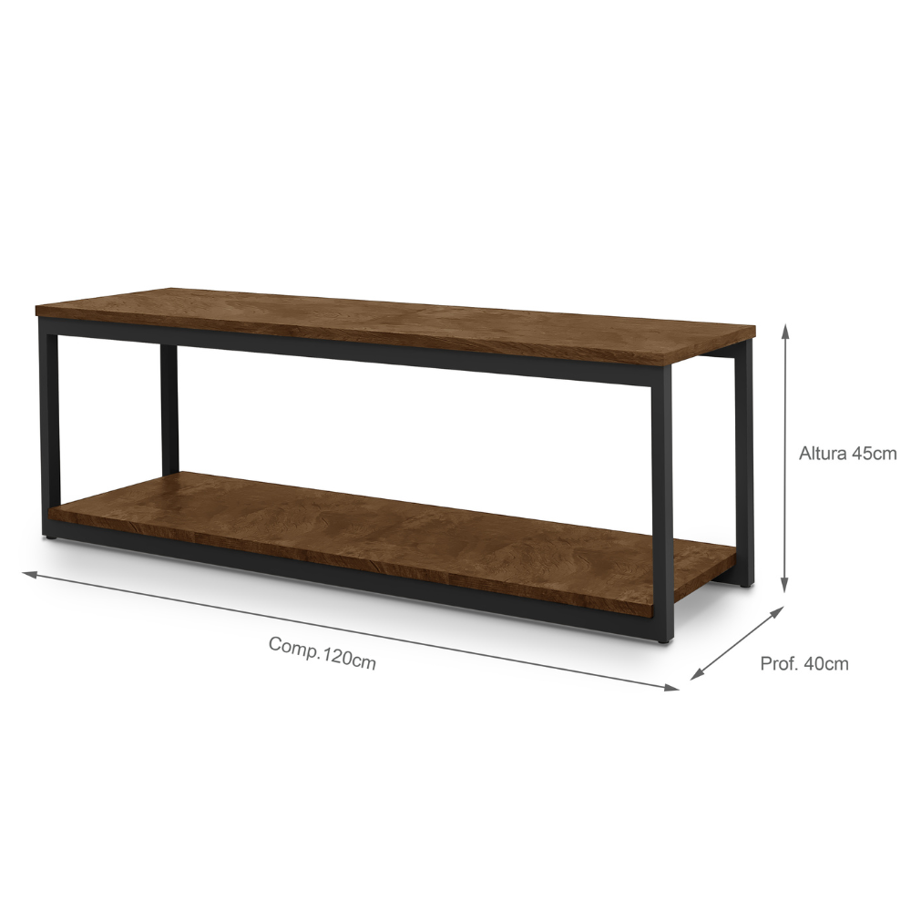 Rack Estilo Industrial Com Estrutura em Aço e Prateleiras em Mdf ...