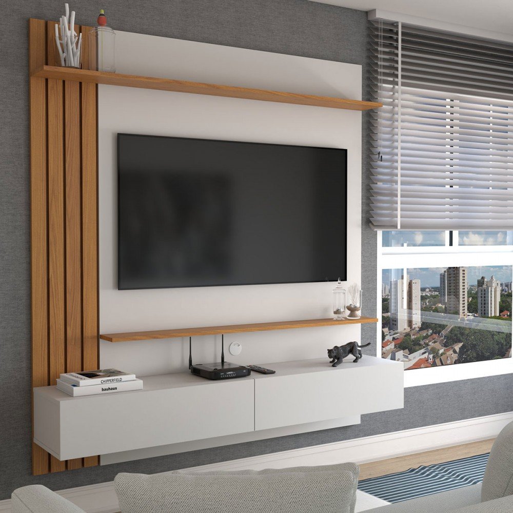 Painel para Tv até 65 Polegadas Christiania 2 Portas 2 Prateleiras Off ...