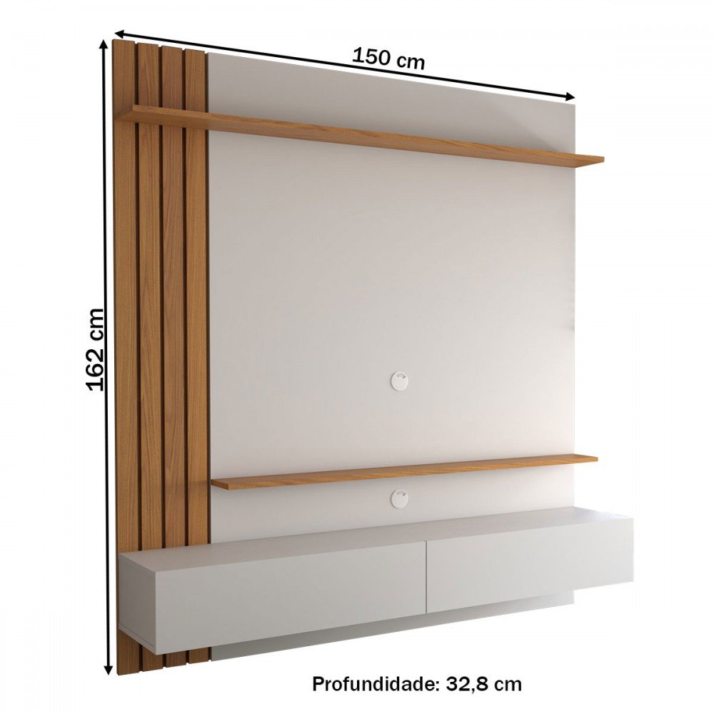 Painel para Tv até 65 Polegadas Christiania 2 Portas 2 Prateleiras Off ...
