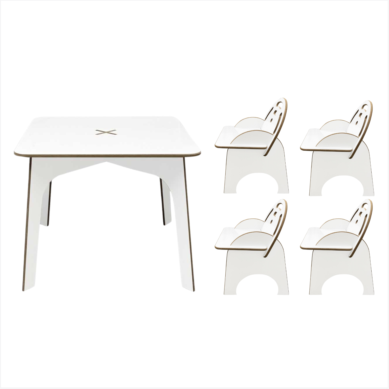 Conjunto Mesa Mesinha com 4 Cadeirinha em Mdf de Encaixe Diversão ...