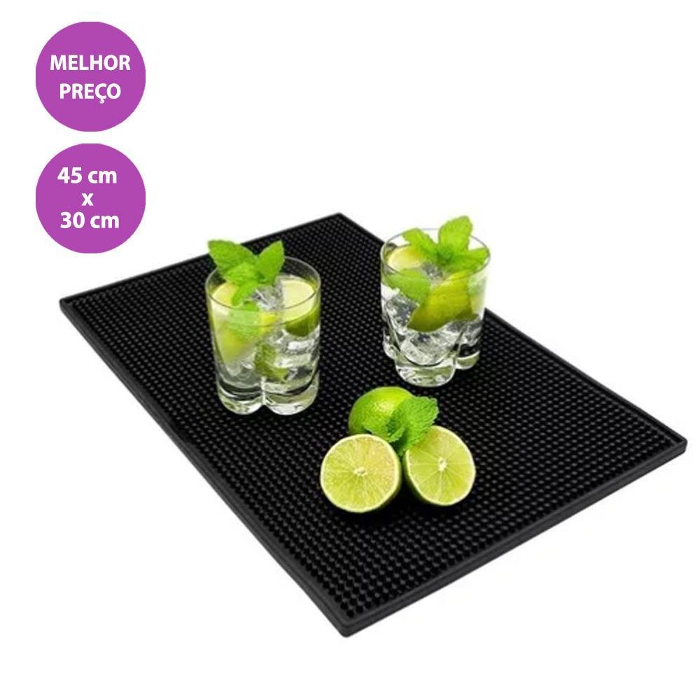 Kit Conjunto 2 Tapete Bar Mat Escorredor Copo Barman 30X45 | MadeiraMadeira
