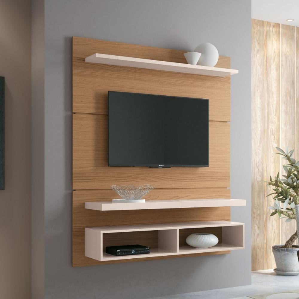 Painel Suspenso Life TV 50 Polegadas 1,36m Freijó/Off White ...