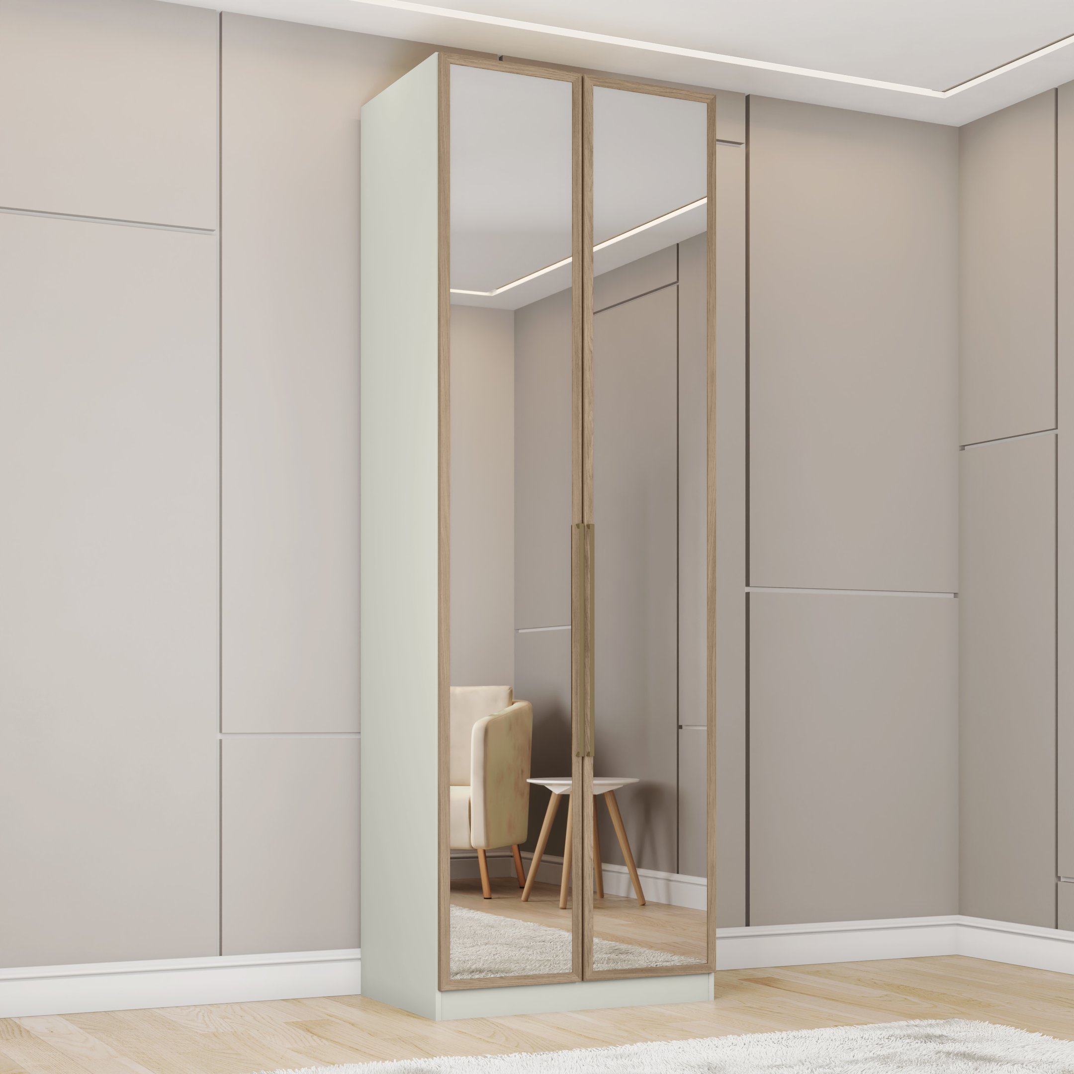 Guarda Roupa 2 Portas com Cabideiro e Espelho Predileto | MadeiraMadeira