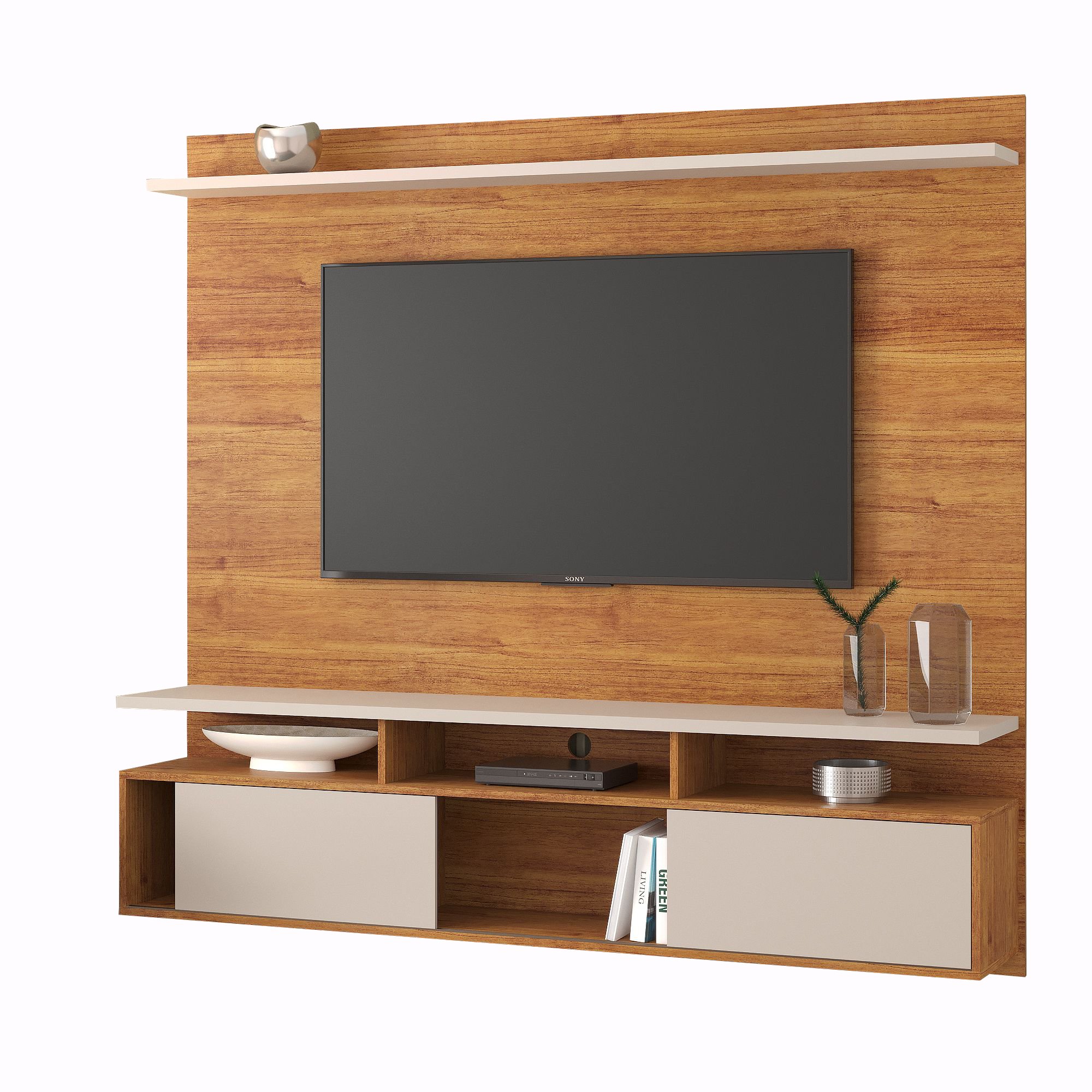 Estante Home Suspensa para TV até 70 Polegadas 2 Portas 2 Prateleiras Noel Viero | MadeiraMadeira