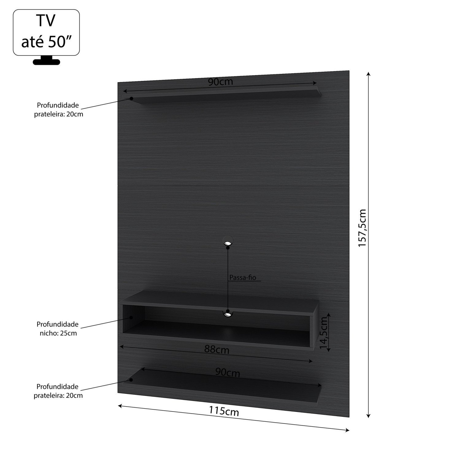Painel para TV até 50 Polegadas 1 Nicho Boulevard Yescasa | MadeiraMadeira