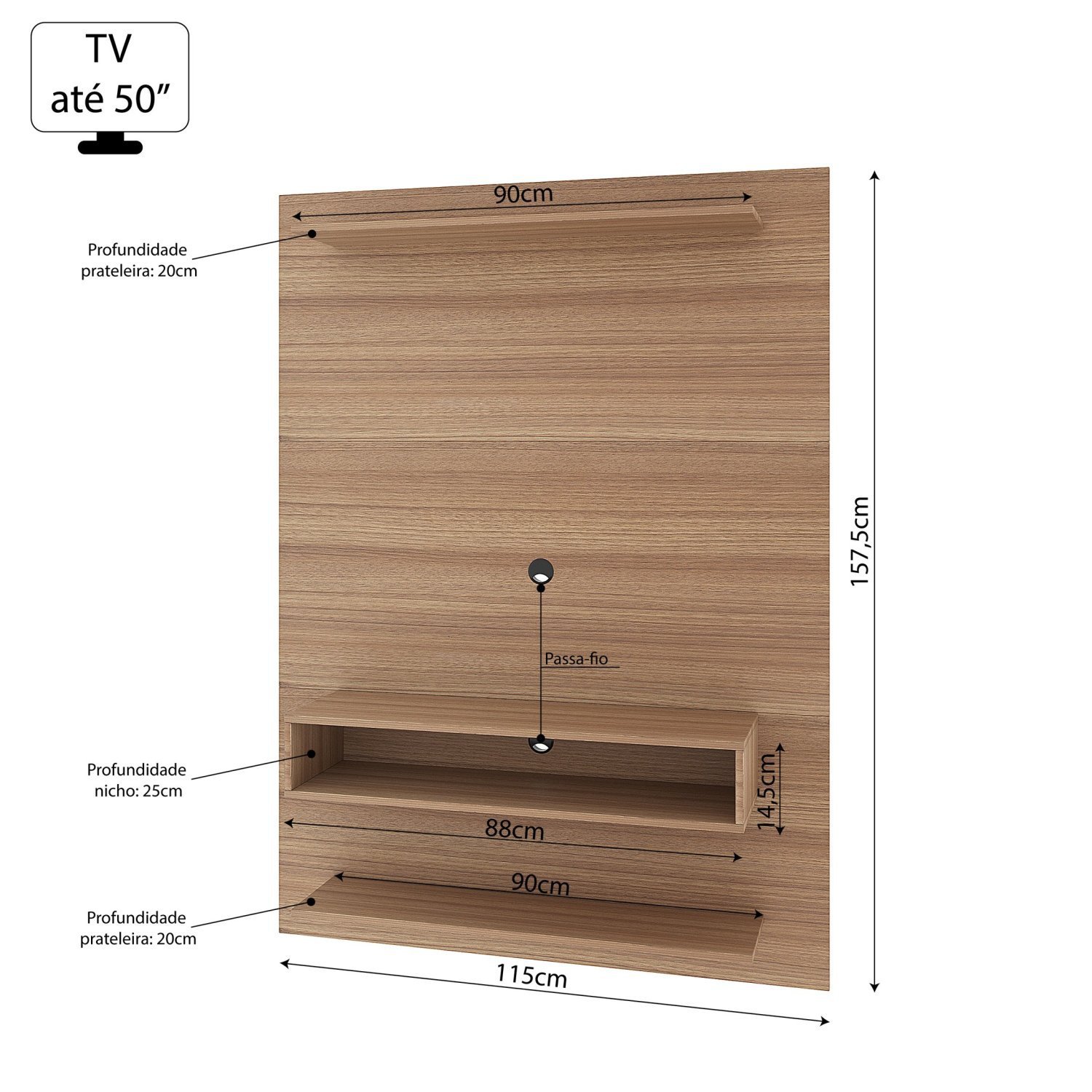 Painel para TV até 50 Polegadas 1 Nicho Boulevard Yescasa | MadeiraMadeira
