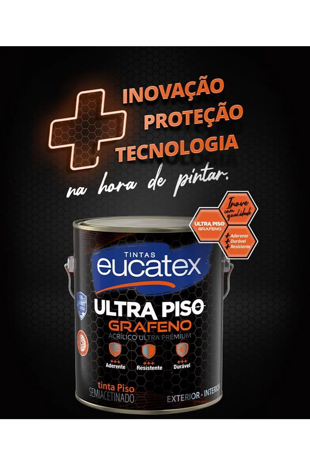 Tinta Acrílica Premium Ultra Piso Grafeno 18 Litros Cinza Semi ...