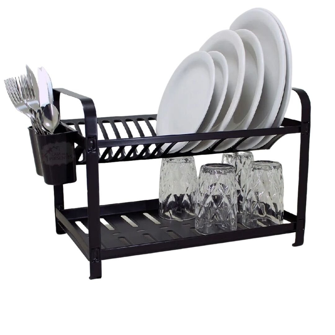 Escorredor Mak Inox Color 16 Pratos - Preto Mak-inox | MadeiraMadeira