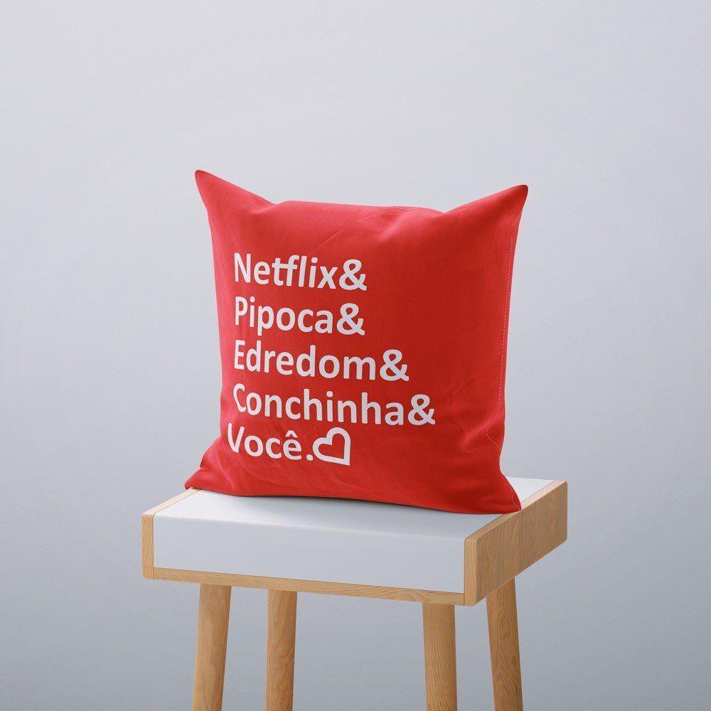 Kit 4 Almofadas Decorativas Own Netflix Pipoca Edredom Conchinha e Você ...
