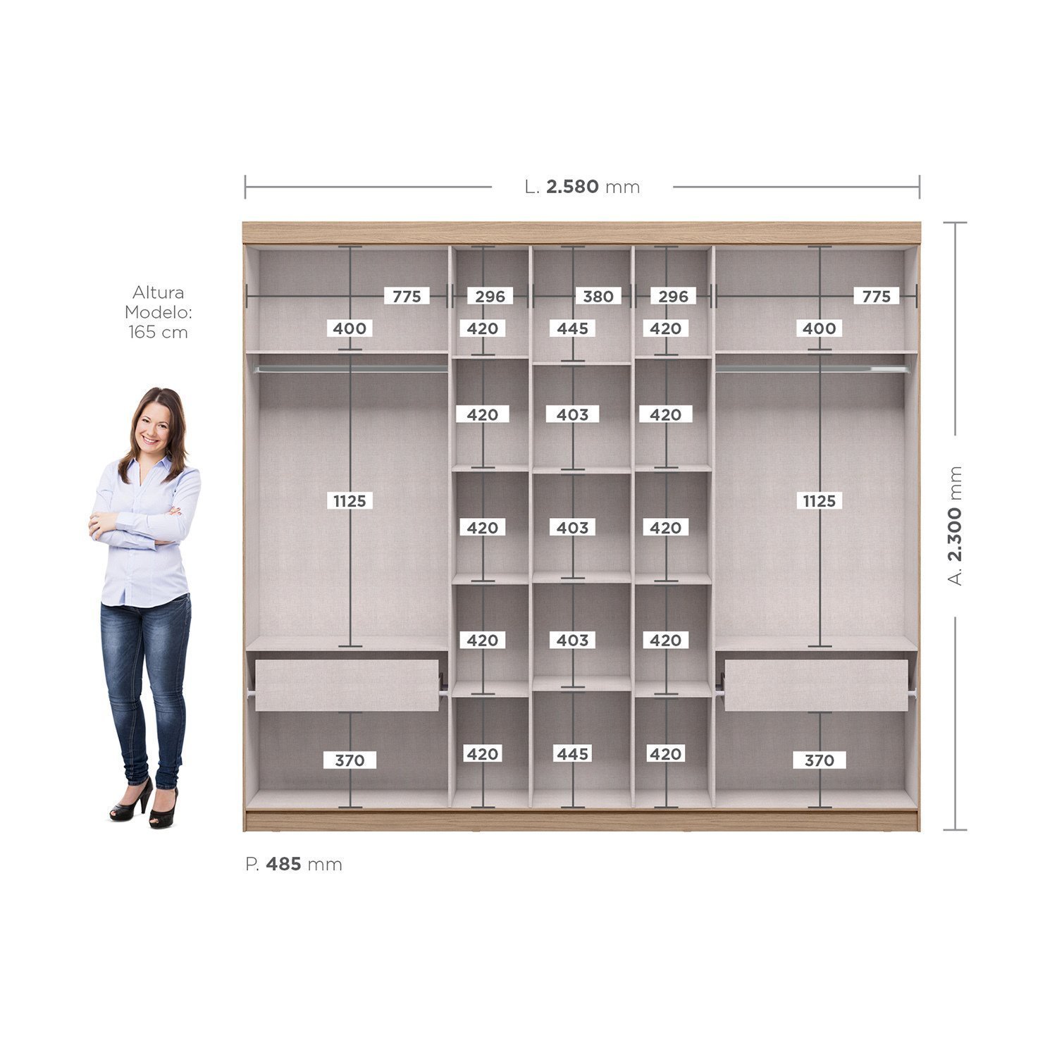 Guarda Roupa Casal 7 Portas 2 Gaveta Atenas Espresso Móveis ...