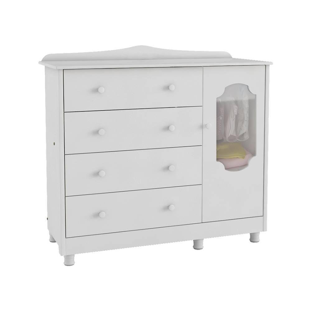 Cômoda de Bebê 1 Porta com Janela e 4 Gavetas Noah New Móveis Peroba ...