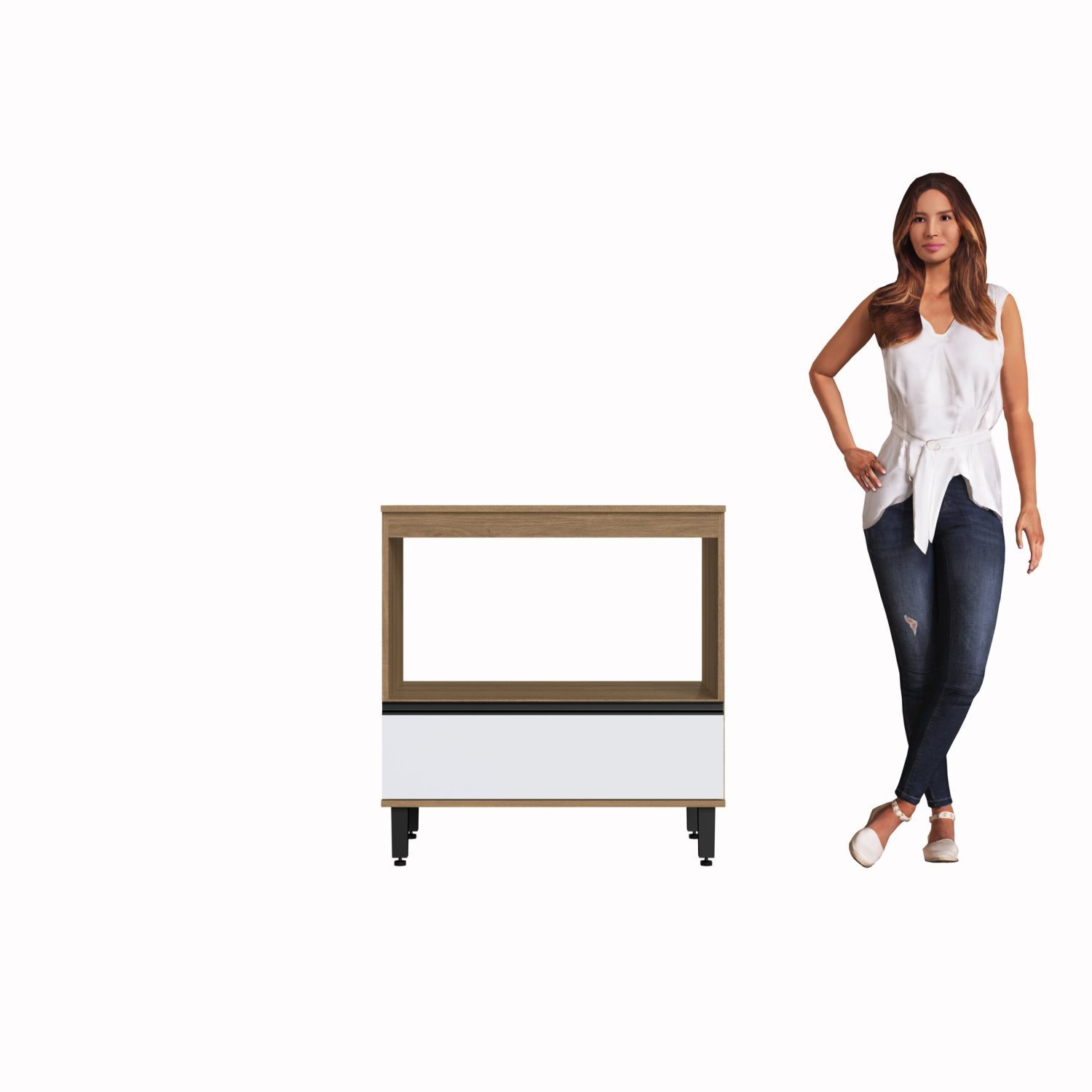 Balcão para Cooktop 80cm 1 Gaveta 1 Nicho para Forno Laura Delmarco ...